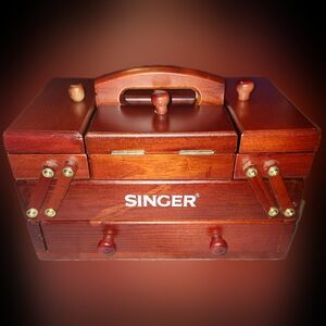 Singer | Storage & Organization | Vintage Singer Expandable Wooden ...